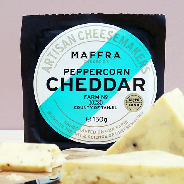 Maffra Artisan Cheesemakers Peppercorn Cheddar 150g | The Complete ...